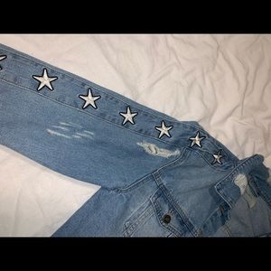 KanCan | Jackets & Coats | Croppeddistressed Denim Jacket W Star ...